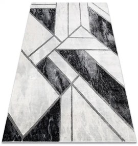 Kusový koberec EMERALD 81953 Luxusní geometrický moderní krémový stříbrný černý Rozměr: 120x170 cm