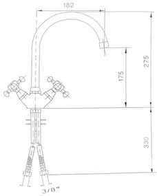 Sapho ANTEA stojánková dřezová baterie, výška 275mm, chrom 3091