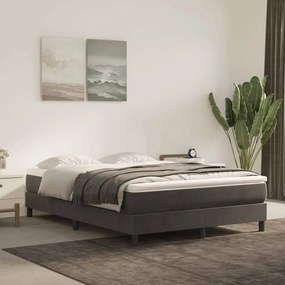 Box spring postel s matrací tmavě šedý 140 x 190 cm samet 3144328