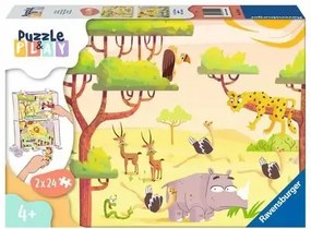 Ravensburger Puzzle  Play Dobrodružství na safari / 2x24 dílků / od 4
