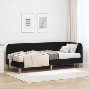 Rohový rám postele Černý 80 x 200 cm textil 3394103
