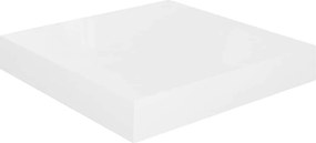 Plovoucí nástěnné police 4 ks lesklé bílé 23x23,5x3,8 cm MDF 323741