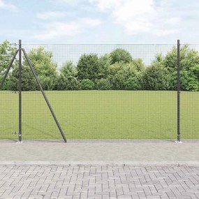 Svařovaná drátěná plotina s betonovou základnou 10 x 1,4 m Šedá 3352529
