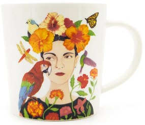 Porcelánový hrnek La Dolorosa, bílý, 400 ml – exotický, umělecký motiv, výrazné barvy