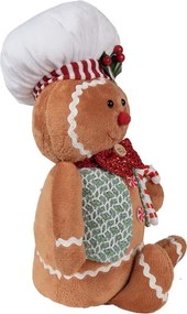 Hnědá vánoční plyšová dekorace Perníček Gingerbread - 19*14*35 cm