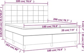 Box spring postel s matrací tmavě šedá 180x200 cm textil 3141794