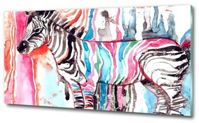 Wallmuralia Fotoobraz na skle Barevná zebra 100x50