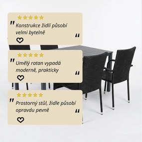 Vikio Zahradní ratanový set 150x90 pro 4 osoby DT255-S šedý