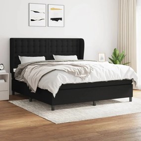 Box spring postel s matrací černá 180x200 cm textil 3128303