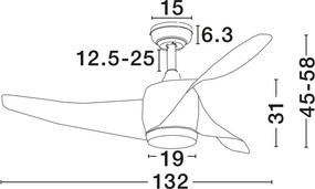 Matně černé/v tmavě přírodní barvě kovové LED stropní svítidlo se skleněným stínidlem Breeze – Nova Luce