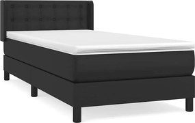 Box spring postel s matrací černá 90x200 cm umělá kůže 3130757