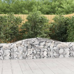 Klenuté gabionové koše 4 ks 400x30x60/80 cm pozinkované železo 3146842