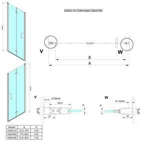 Gelco LORO sprchové dveře skládací 800 mm, čiré sklo GN4580