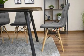 Set dvou jídelních židlí DUMO - tmavě šedé (hnědé nohy) 2ks