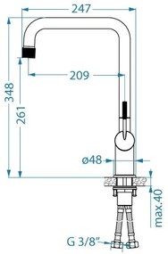 ALVEUS 1150763 - Dřezová baterie FLORA 34,8 cm měď
