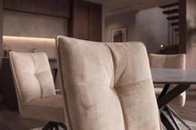 Designová otočná židle Narayan béžový samet