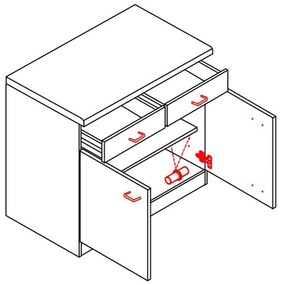 Dolní kuchyňská skříňka Tiago US100, dub san remo/šedá, šířka 100 cm