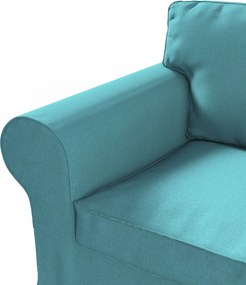 Potah na křeslo IKEA Ektorp barva modrá látka pletený vzor