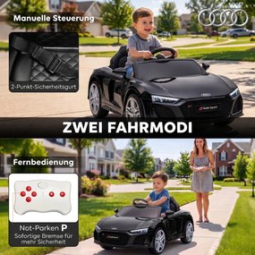 AIYAPLAY Dětské elektrické auto 12V Dětské auto s dálkovým ovládáním Lithium-akumulátor 2 motory Plynulý start Zadní odpružení Černá