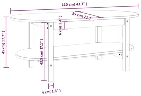 Konferenční stolek 110 x 55 x 45 cm masivní borové dřevo