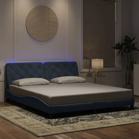 Rám postele s LED bez matrace tmavě šedý 180 x 200 cm samet 3213868