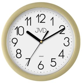 JVD Plastové netikající tiché hodiny JVD sweep HP612.26 - metalická zlatá