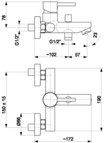 KFA Armatura 5824-010-81 - Vanová baterie NEDA mosaz/matná černá