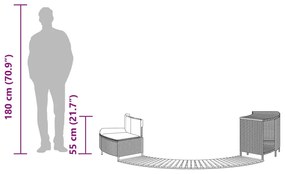 vidaXL Obruba k vířivce šedá polyratan a masivní akáciové dřevo