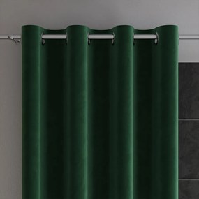 MARKIZETA VELVI Hotová záclona s průchodkami, šířka 140 x výška 230 cm, barva 010 tmavě zelená; láhev VELVI0/ZGP/010/140230/1