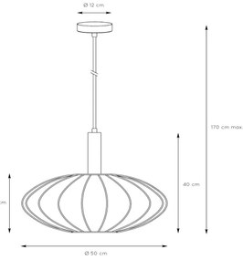 Lucide 03447/52/30 - Lustr na lanku CORINA 1xE27/40W/230V pr. 50 cm černá