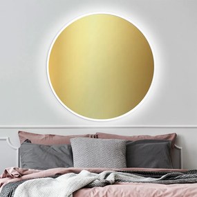 Zrcadlo Nordic White LED - gold glass Rozměr: ø 105 cm
