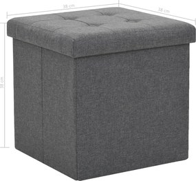 vidaXL Skládací úložné stoličky 2 ks umělý len [247079] Barva: Tmavě šedá