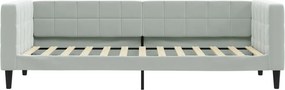 Válenda s přistýlkou světle šedá 90 x 200 cm samet 3196691