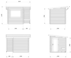 Sauna PALMAKO SANNA 4,1 m² outdoor Barva: Tmavě-šedá + bílá