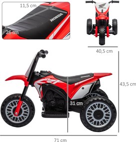 HOMCOM Elektrická Motorka pro Děti s Klaksonem a Startovací Hudbou pro Děti ve Věku 1,5-3 Let