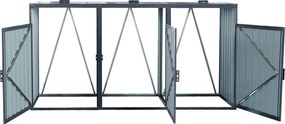 Přístřešek na 3 popelnice BestBerg BBTS-MK3  / 1,9 m² / 240 × 80 × 122 cm / antracit