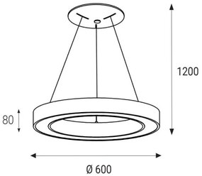 LED2 - LED Lustr na lanku SATURN LED/50W/230V 3000K pr. 60 cm bílá