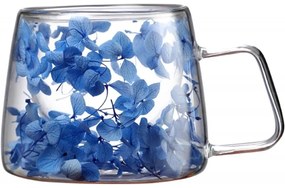 Flamenco Mystique Termální sklo s hortenzemi uvnitř 180 ml pro dekoraci a dárky 1 ks SZK154