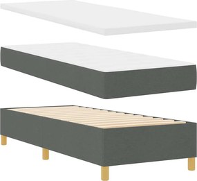 Postel s boxspringem s čelo Tmavě šedá 200 x 80 cm textil 3340782