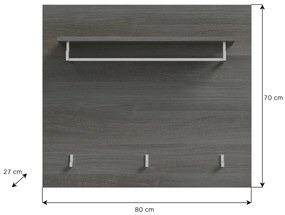 Předsíňová sestava Salsa (3-dílná), šedý dub/bílá lesk