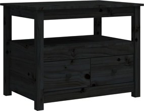vidaXL Konferenční stolek 71 x 49 x 55 cm masivní borové dřevo [820939] Barva: Černá