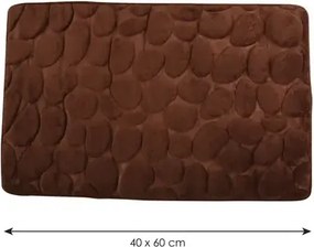 MSV PEBBLES koupelnová předložka 40 x 60 cm hnědá / Polyester, PU pěna