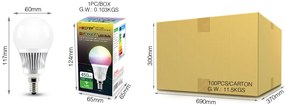 Miboxer LED stmívatelná žárovka E14, RGB+CCT, 5W, 2.4GHz, FUT013