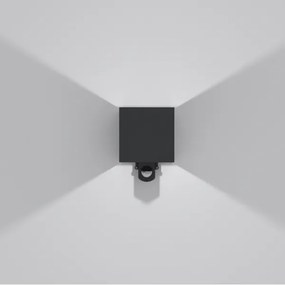 Brilagi - LED Venkovní nástěnné svítidlo se senzorem CUBE LED/6W/230V černá