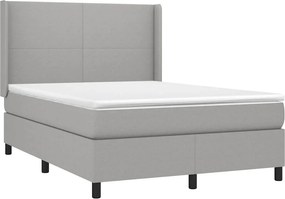 Box spring postel s matrací světle šedá 140 x 190 cm textil 3131265