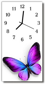 Skleněné hodiny vertikální Zvířata. Barevné motýly