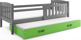BMS Group Dětská postel s výsuvnou přistýlkou KUBUS grafit Velikost postele: 190x80 cm, Barva šuplíku: Zelená