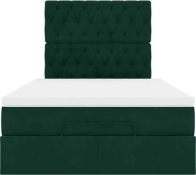 Osmanský rám postele s matracemi tmavě zelená 120x200cm samet 3313538