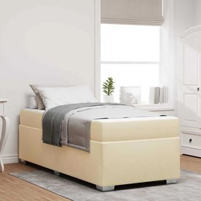 Rám postele s matrací Krémová 90 x 200 cm textil 3399164