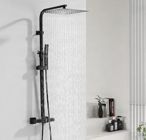 Nástěnný termostatický sprchový panel EYN NT9782 v černém a chromovaném provedení — Černá